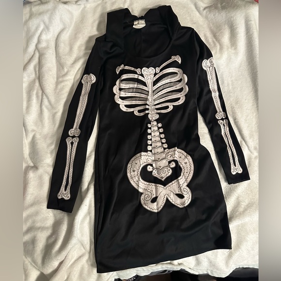 Spirit | Dresses | Hooded Skeleton Comfy Spirit Halloween Dress | Poshmark
